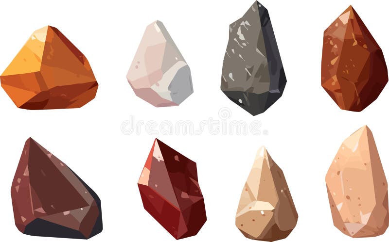 Various Rocks Set Isolated Vector Style Illustration Stock Vector ...