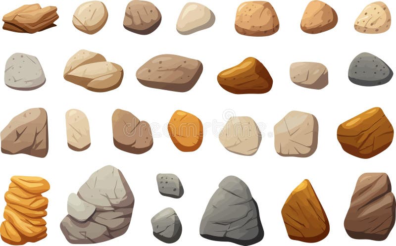 Various Rocks Set Isolated Vector Style Illustration Stock Vector ...