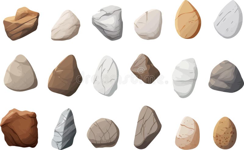 Various Rocks Set Isolated Vector Style Illustration Stock Vector ...