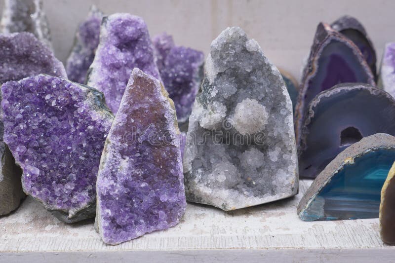 Various Rocks are Showcased on a Table for Art Display Stock Photo ...