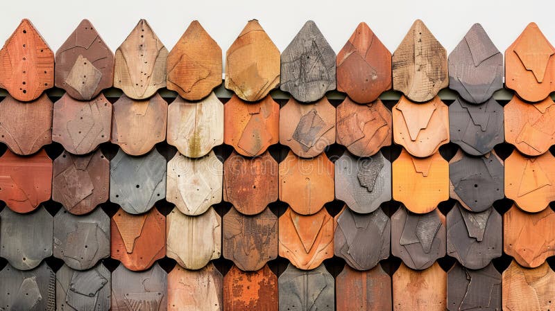 Various Roof Tile Samples Displayed in a Row Showcasing Diverse ...