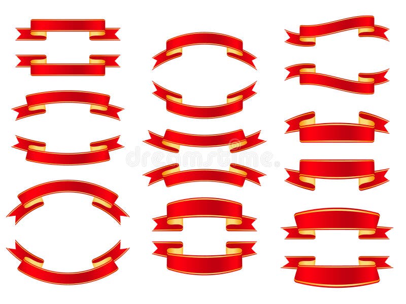 Various Royal Red Banner and Ribbon with Gold Frame Stock Vector ...