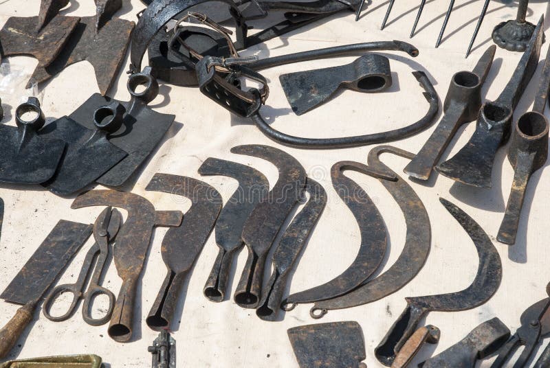 Various Rusted Vintage Metal Tools Stock Photo - Image of maintenance ...