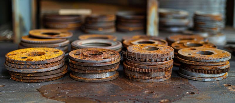 Rusty Wheels on Table stock image. Image of oxidized - 310354355