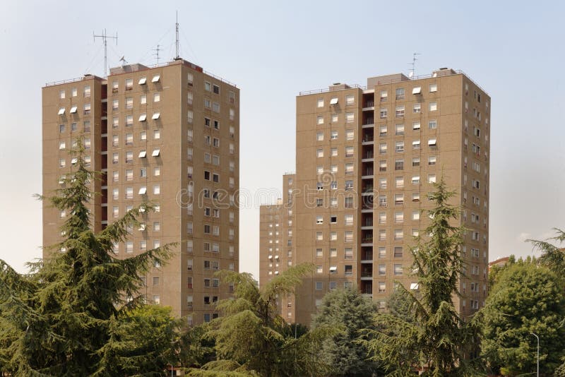 1960s Style Apartment Blocks, Milan, Italy Stock Photo - Image of ...