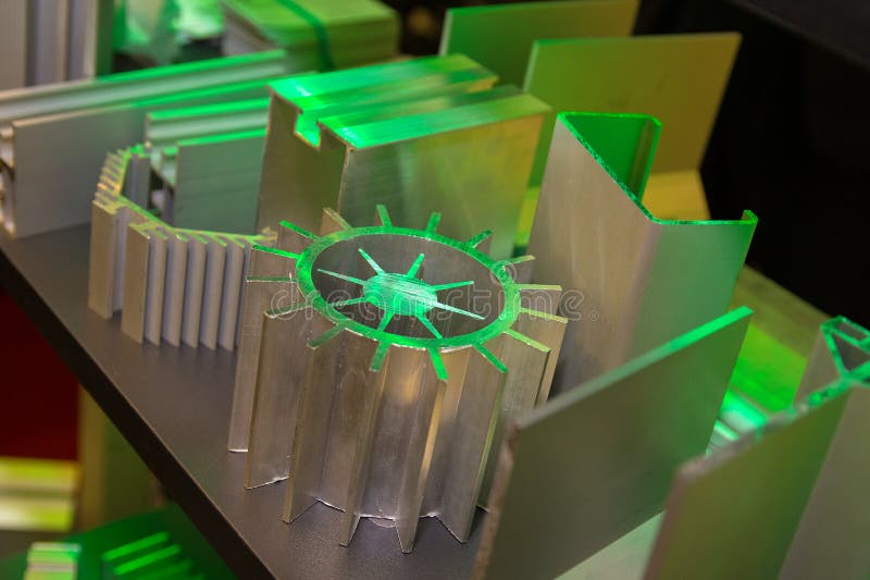 Various Samples of Aluminum Profile on the Stand Stock Image - Image of ...