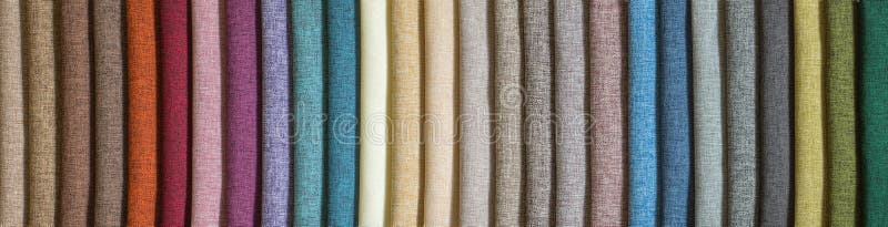 Various Samples Multicolored Natural Fabric Background. Wide Selection ...