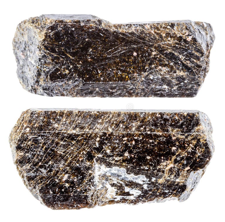 Various Samples of Raw Dravite Minerals Isolated Stock Photo - Image of ...