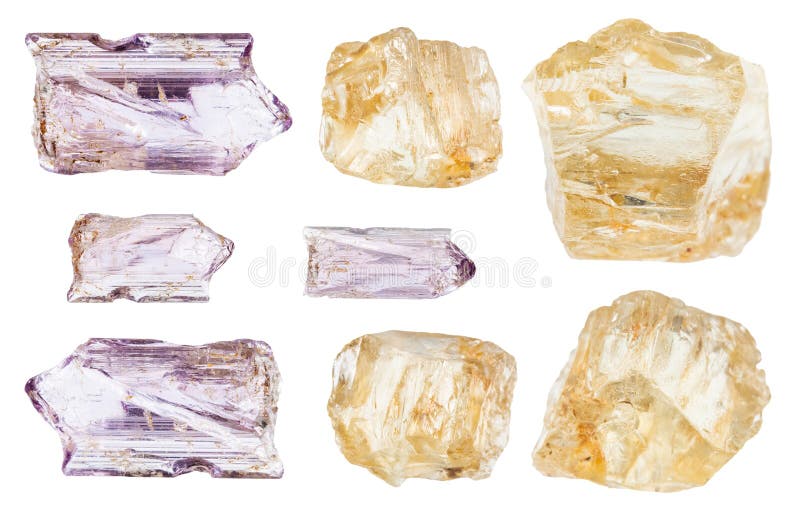 Various Samples of Raw Scapolite Minerals Isolated Stock Photo - Image ...