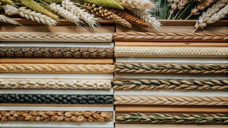 Various Samples of Wheat Grain and Baked Bread on Display Stock ...