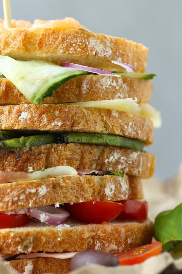 Canape Sandwiches With Cheese And Salami Stock Photo - Image of buffet ...