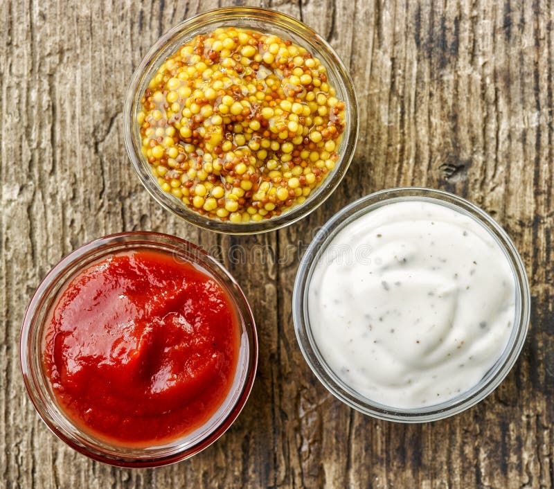Various sauces stock photo. Image of condiment, grill - 52038878