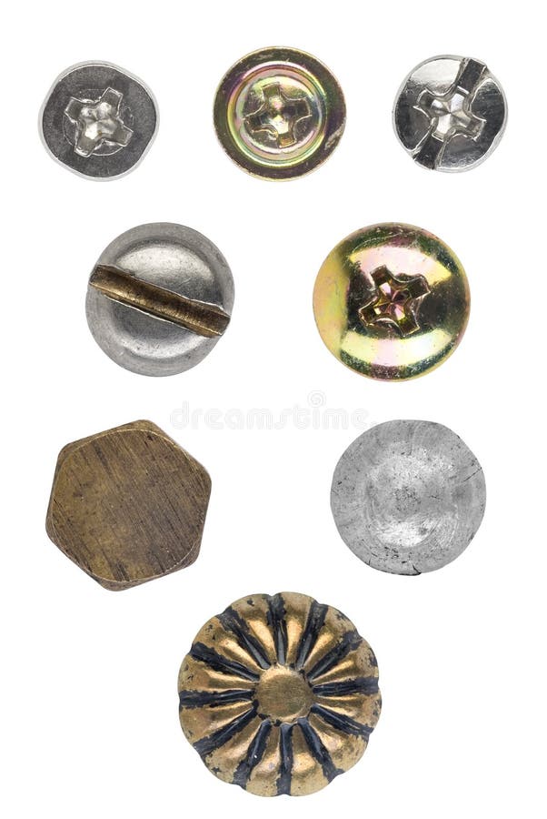Various screws head stock photo. Image of metal, macro - 10834324