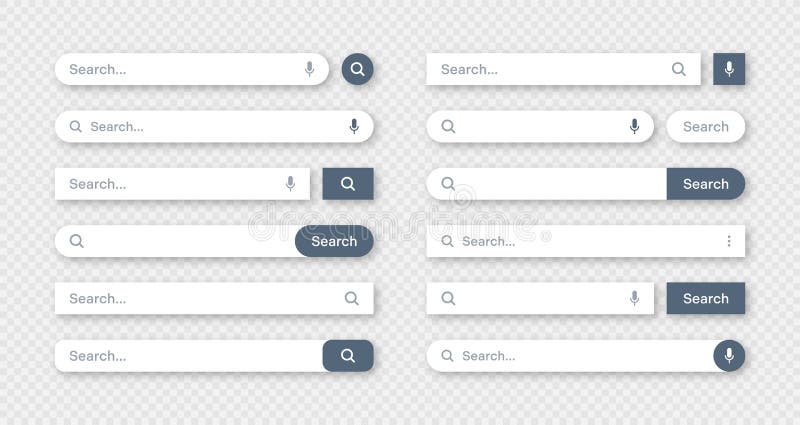 Various Search Bar Templates. Internet Browser Engine with Search Box ...