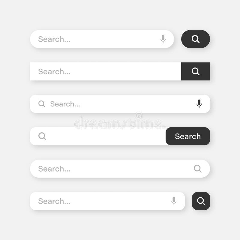 Various Search Bar Templates. Internet Browser Engine with Search Box ...