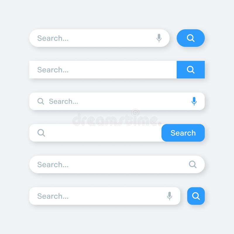 Various Search Bar Templates. Internet Browser Engine with Search Box ...