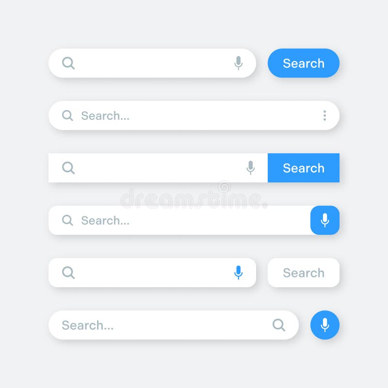 Various Search Bar Templates. Internet Browser Engine with Search Box ...
