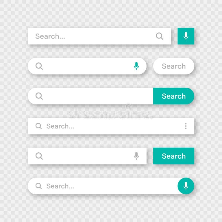 Various Search Bar Templates. Internet Browser Engine with Search Box ...
