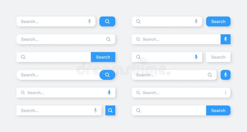 Various Search Bar Templates. Internet Browser Engine with Search Box ...