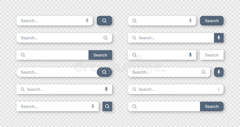 Various Search Bar Templates. Internet Browser Engine with Search Box ...