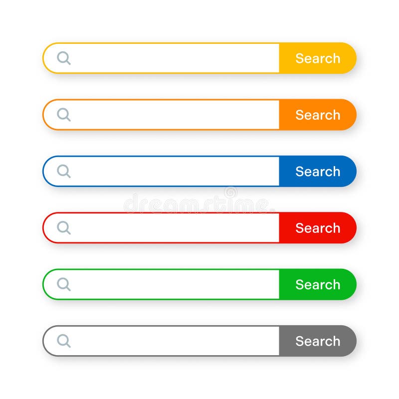 Various Search Bar Templates. Internet Browser Engine with Search Box ...