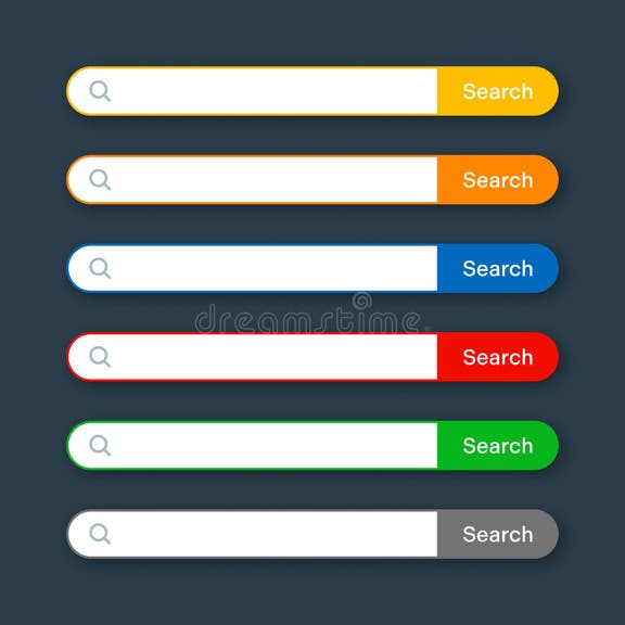 Various Search Bar Templates. Internet Browser Engine with Search Box ...