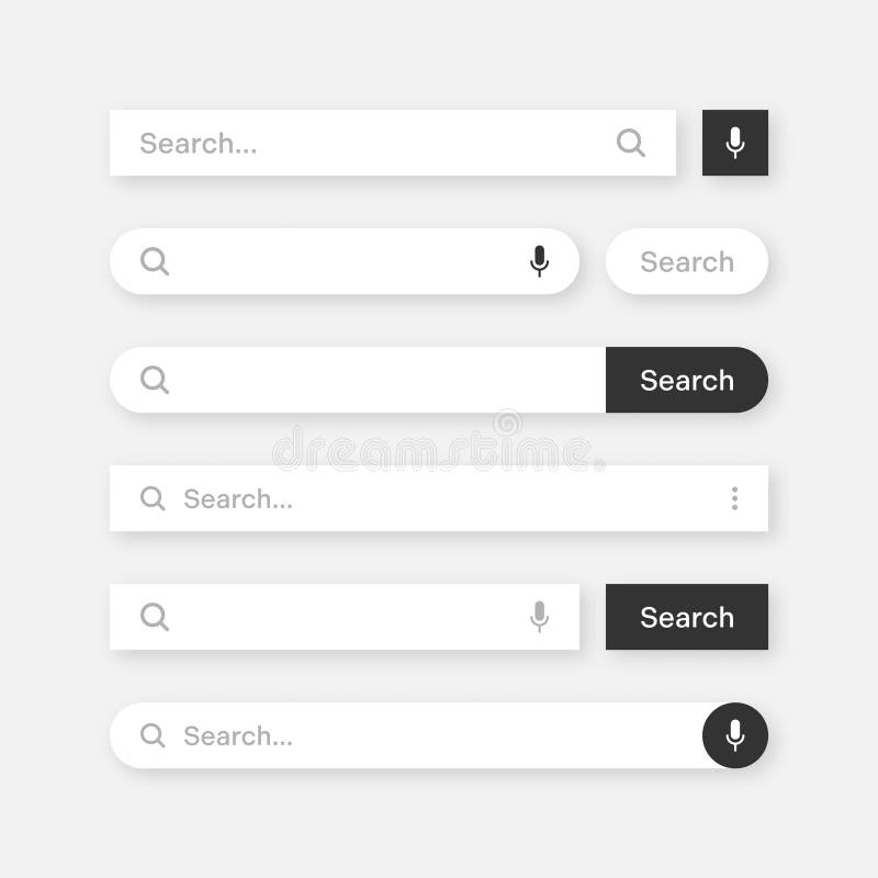 Various Search Bar Templates. Internet Browser Engine with Search Box ...
