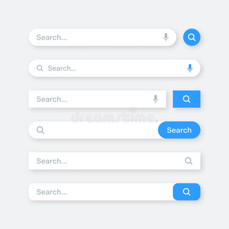 Various Search Bar Templates. Internet Browser Engine with Search Box ...