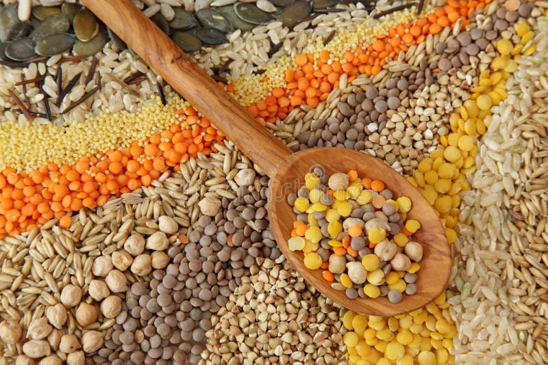 Various seeds and grains stock image. Image of daal, lens - 8439271