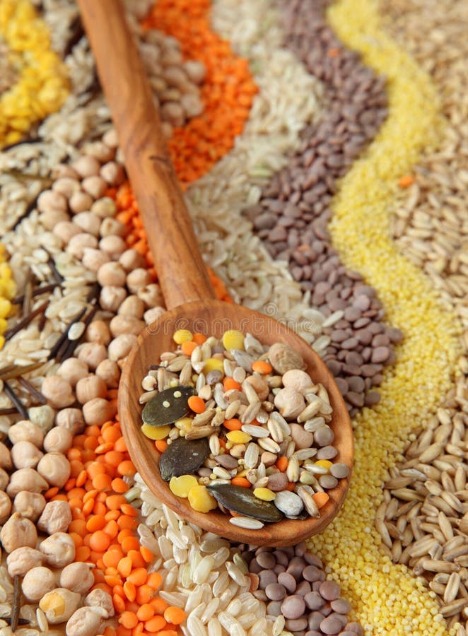 Various seeds and grains stock photo. Image of buckwheat - 8416246