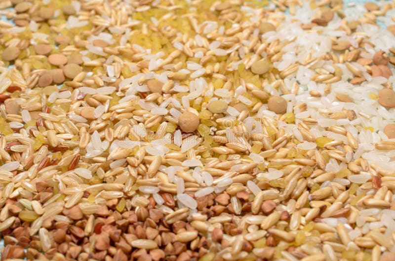 Various Seeds and Grains Close Up, Food Background Stock Photo - Image ...