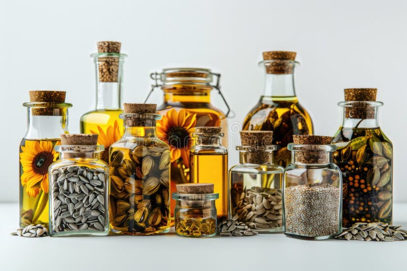 Various Seeds Stored in Glass Containers Stock Photo - Image of seeds ...