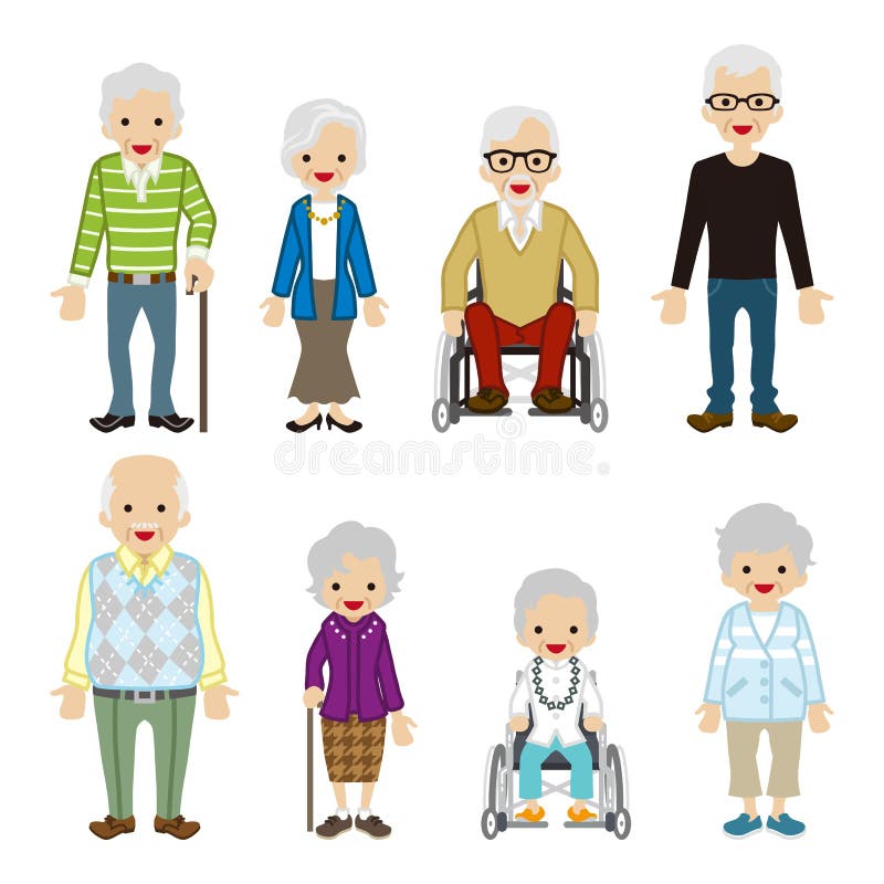 Various Senior Adult set stock vector. Illustration of cheerful - 77785476