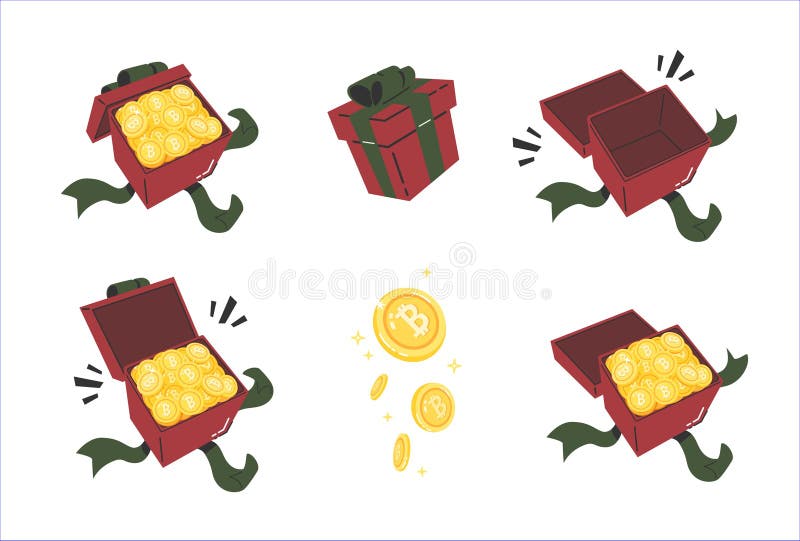 A Various Set of Cryptocurrency Gifts, Give and Receive Gifts, Stack of ...
