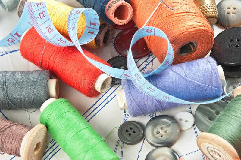 Various Sewing Accessories in the Scheme Stock Image - Image of color ...