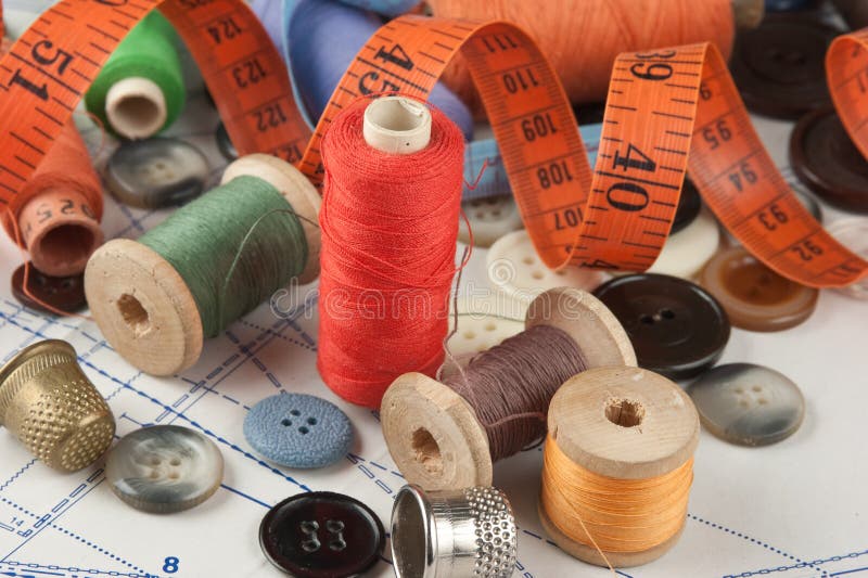Various Sewing Accessories in the Scheme Stock Image - Image of ...