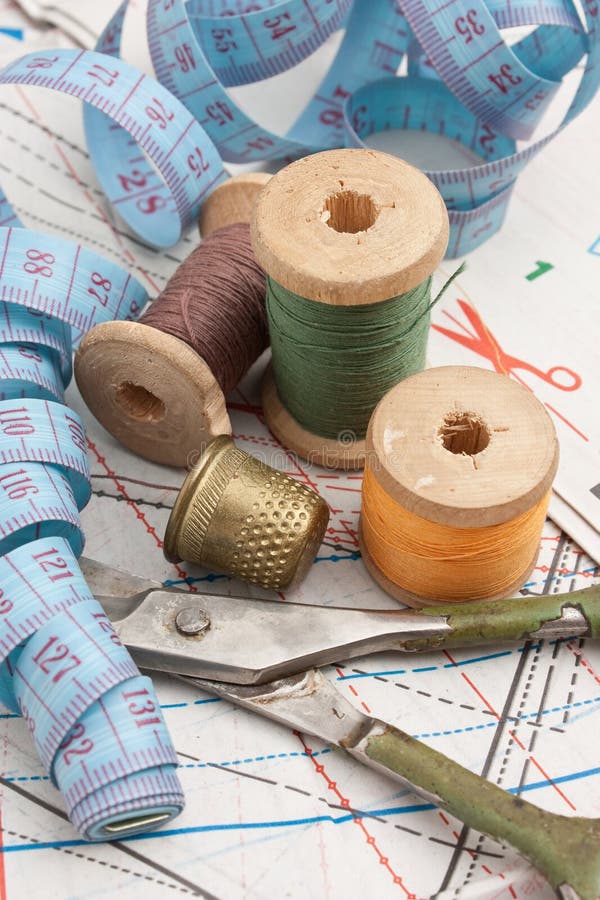 Various Sewing Accessories in the Scheme Stock Image - Image of hobby ...