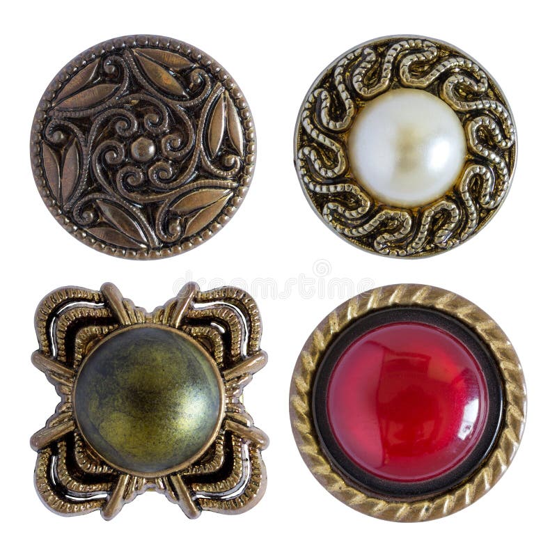 Various Sewing Buttons Isolated Stock Photo - Image of fancy, isolated ...