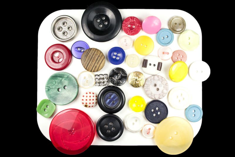 Various Sewing Buttons with a Thread Stock Image - Image of circular ...