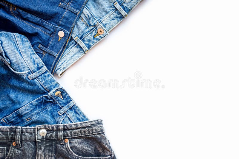 Various Shades and Colors of Denim Fabrics. Denim Texture Background ...