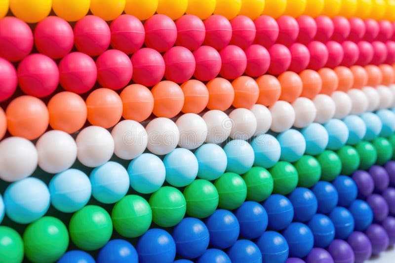Various Shades of Single-color Rubber Balls in a Row Stock Image ...