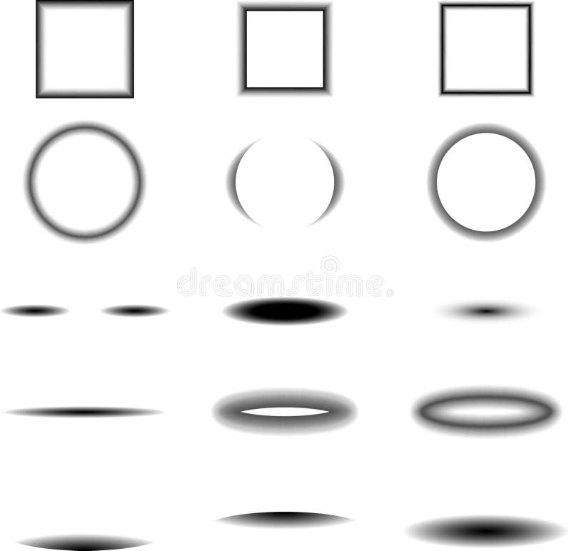 Various Shadow Shapes Including Squares, Circles, and Ellipses on a ...
