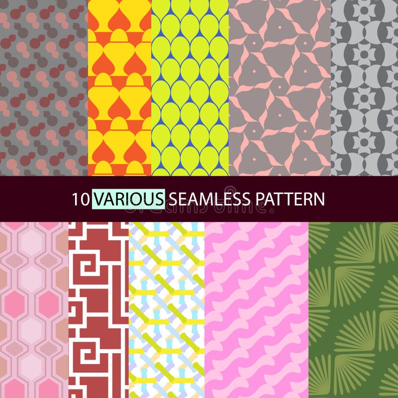 Various Shape Seamless Pattern Stock Illustration - Illustration of ...