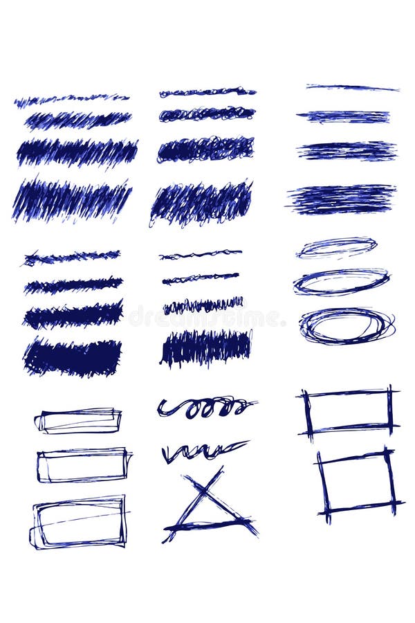 Various Shape of Streak with Pen Stock Vector - Illustration of mess ...