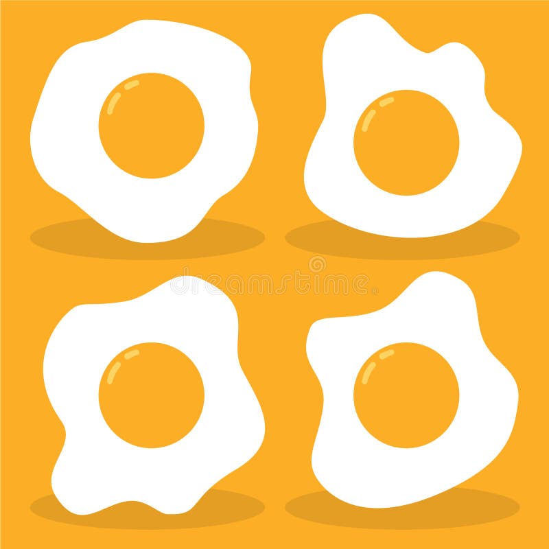 Various Shape of Tasty Fried Eggs Vector Design Stock Illustration ...