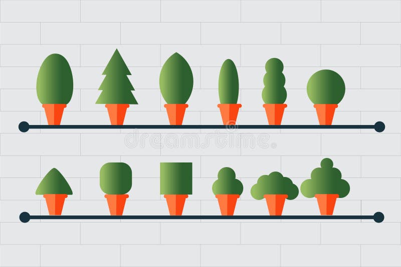 Various shape of tree pot. stock vector. Illustration of tree - 181407944