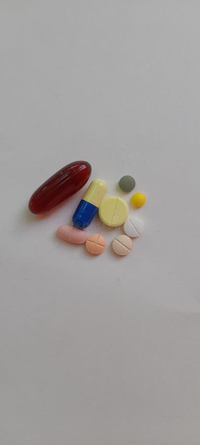 Various Shaped Pills of Different Shapes and Patterns. Stock Image ...