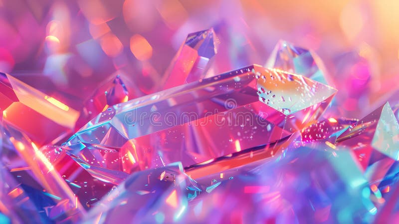 Various Shapes Emerge from the Pink and Purple Crystals Stock ...