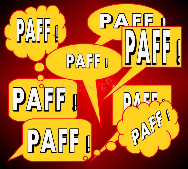 Various Shapes of PAFF! Speech Cloud Bubbles Stock Illustration ...