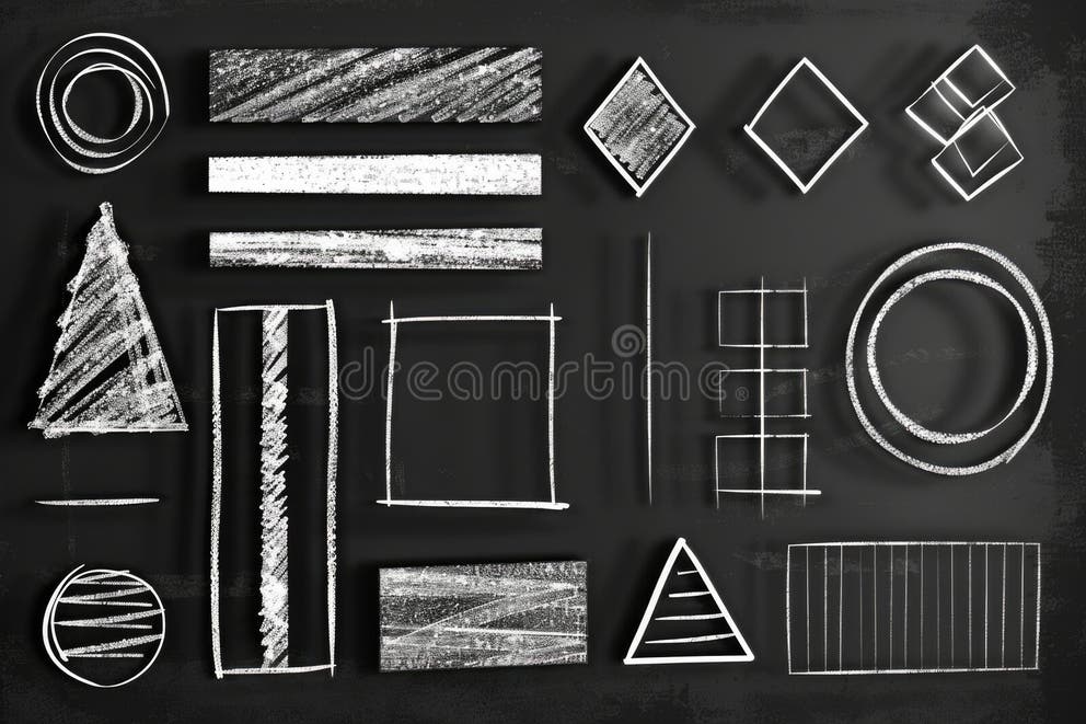 Various Shapes and Sizes Drawn on a Chalkboard. Suitable for ...